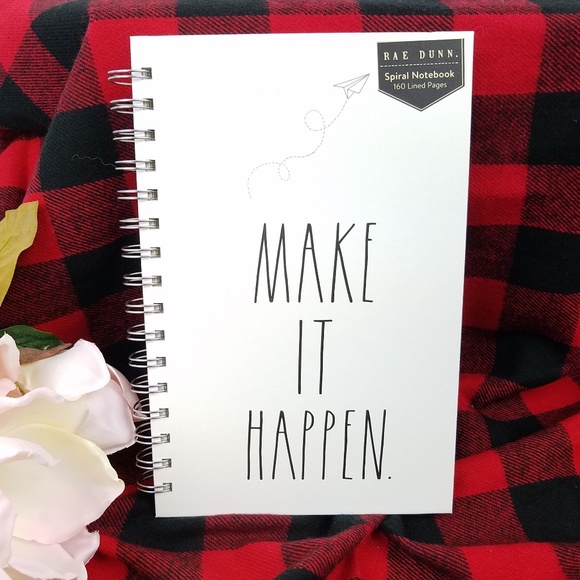 Rae Dunn | Accessories | Rae Dunn Make It Happen Spiral Notebook 66 ...